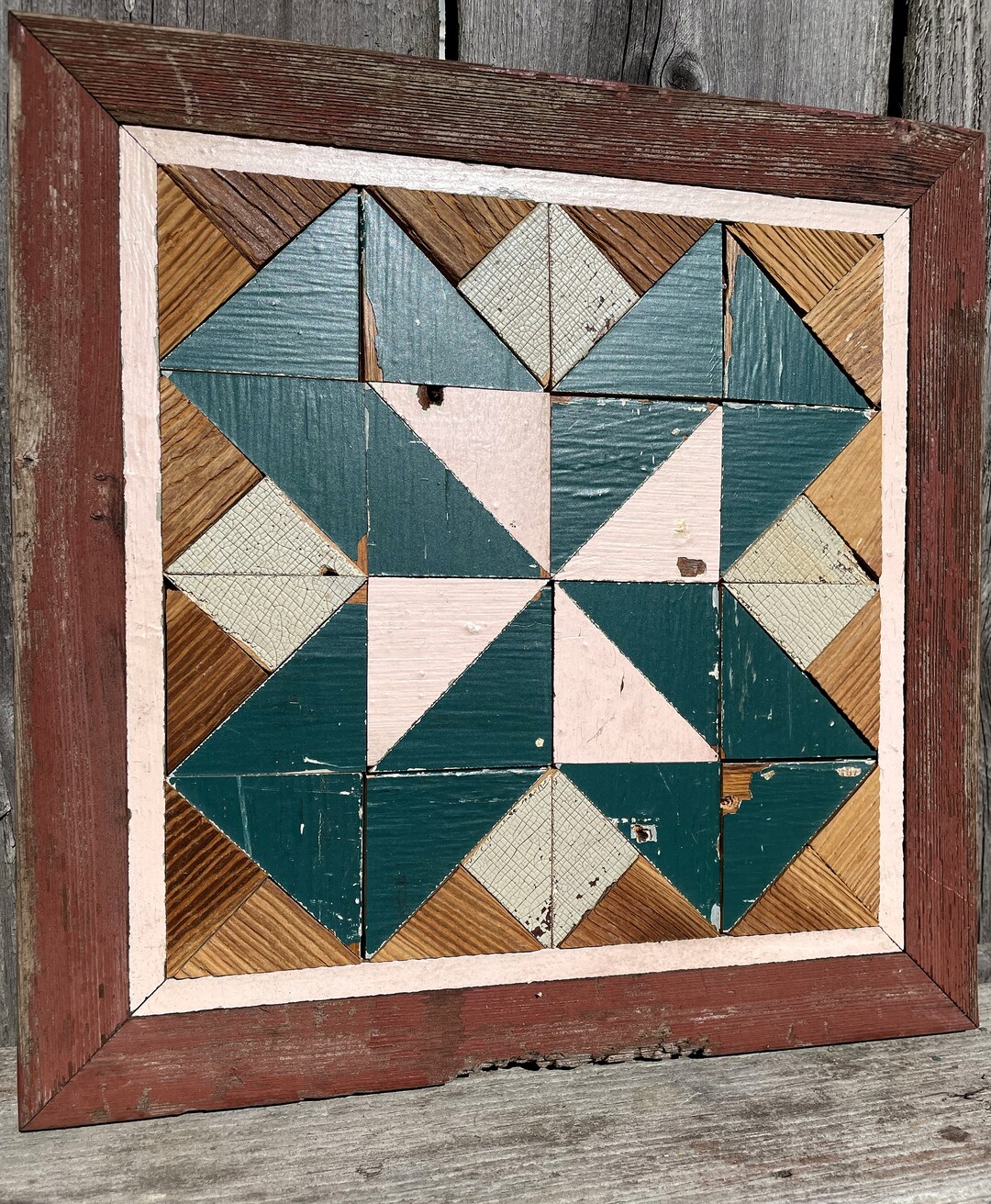 Pinwheel Star Quilt Block, Recycled Barn Wood, Upcycle Wood, Historic ...