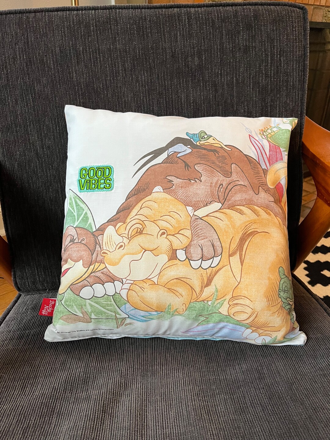 Vintage 1987 the Land Before Time Fabric Zippered Pillowcase GOOD TIMES ...