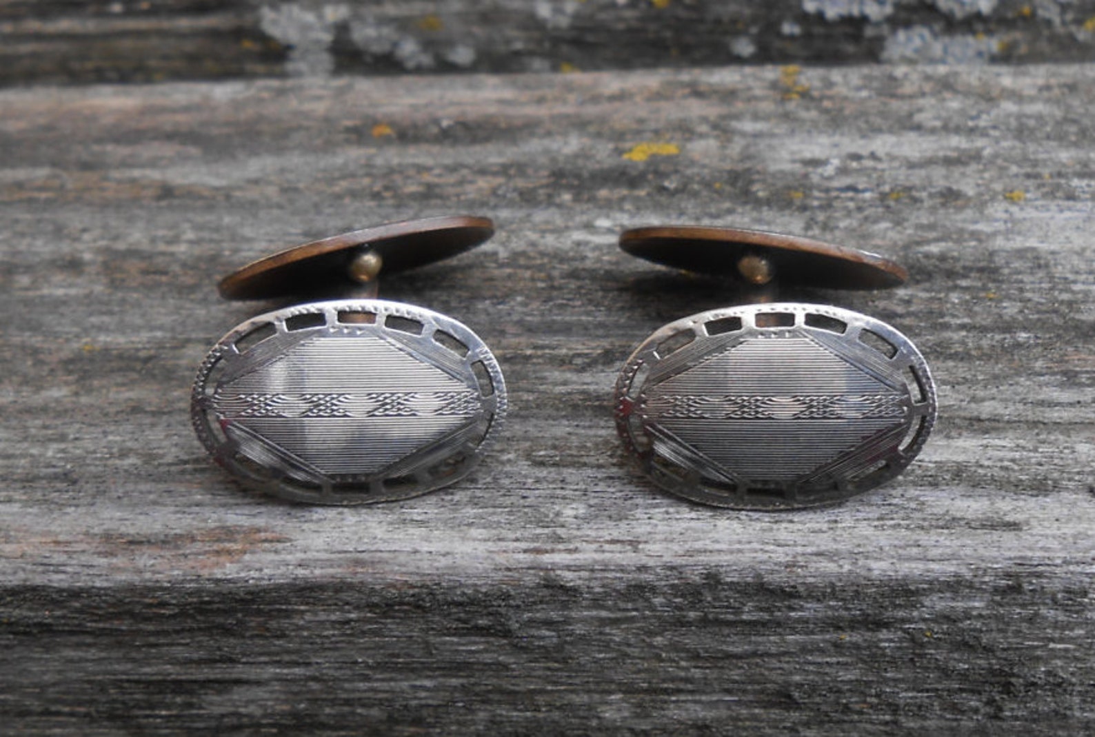 Vintage Victorian Cufflinks. Silver Tone. Gift for Dad, Anniversary ...