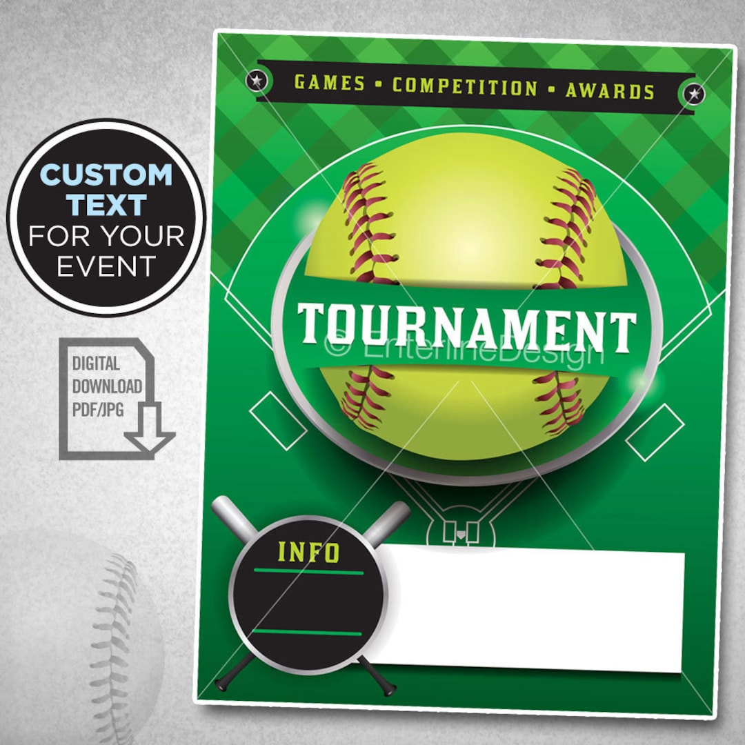 Softball Tournament - Softball Theme - Softball Birthday Invitation ...