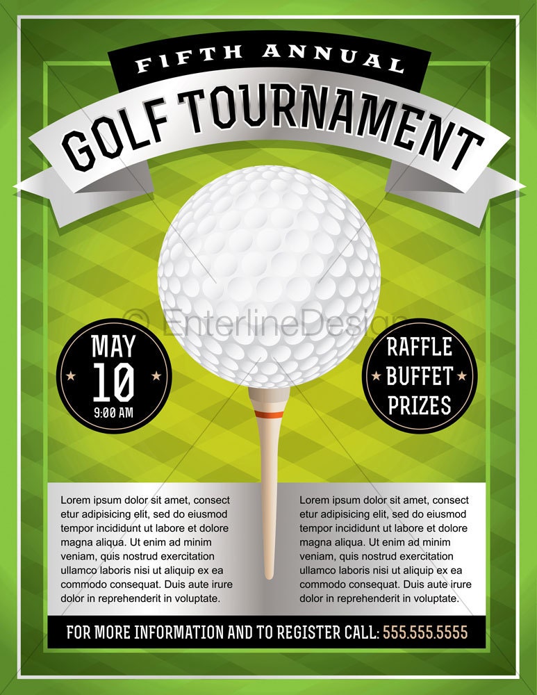 Golf Tournament Flyer Poster Invitation Custom Digital Download - Etsy