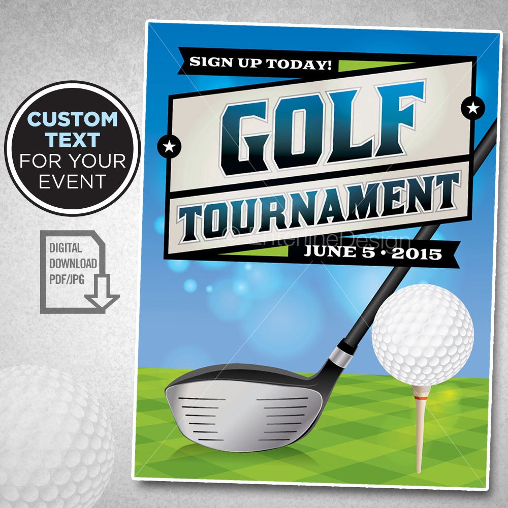 Golf Tournament Flyer Poster Invitation Custom Digital Download - Etsy