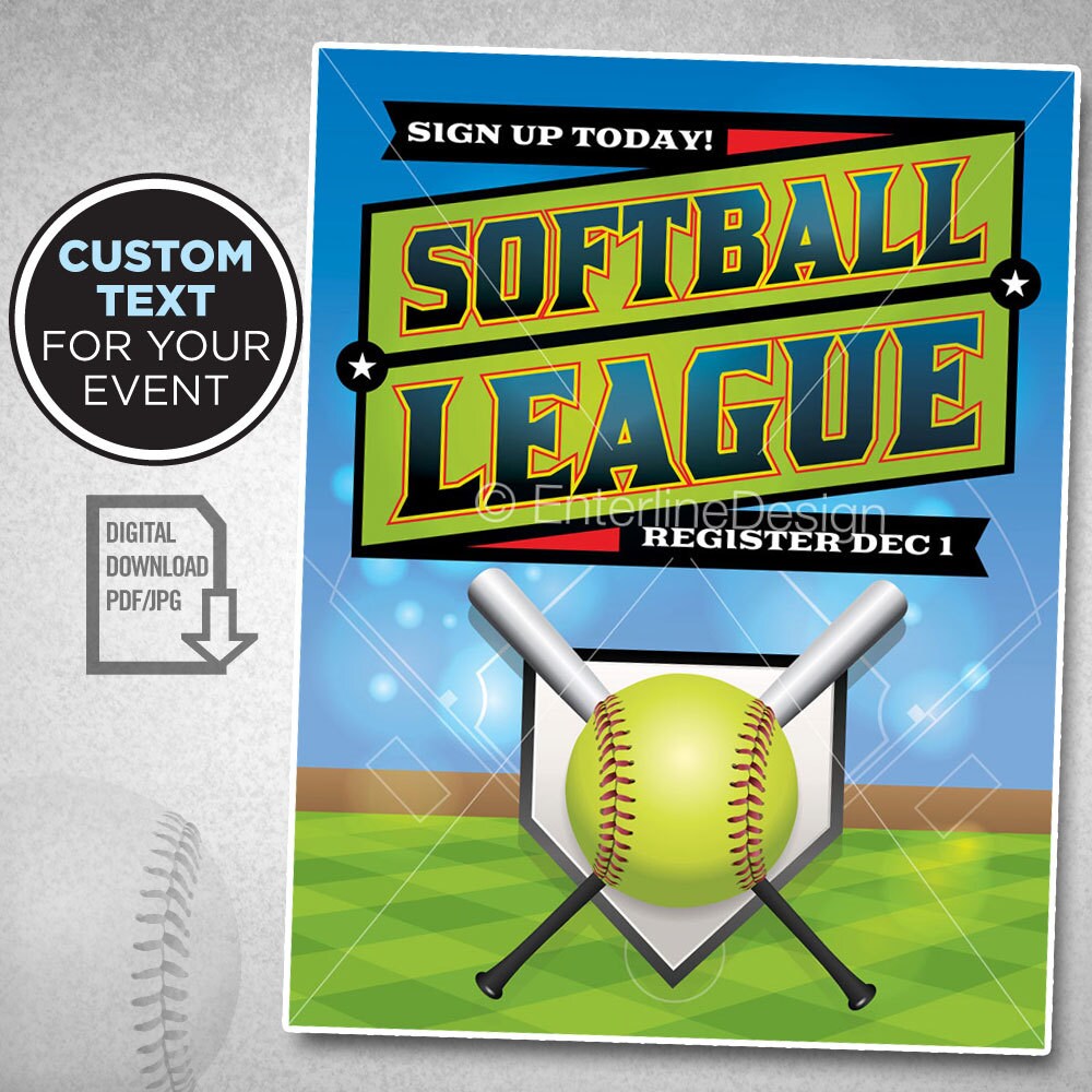 Softball Tournament - Softball Theme - Softball Birthday Invitation ...