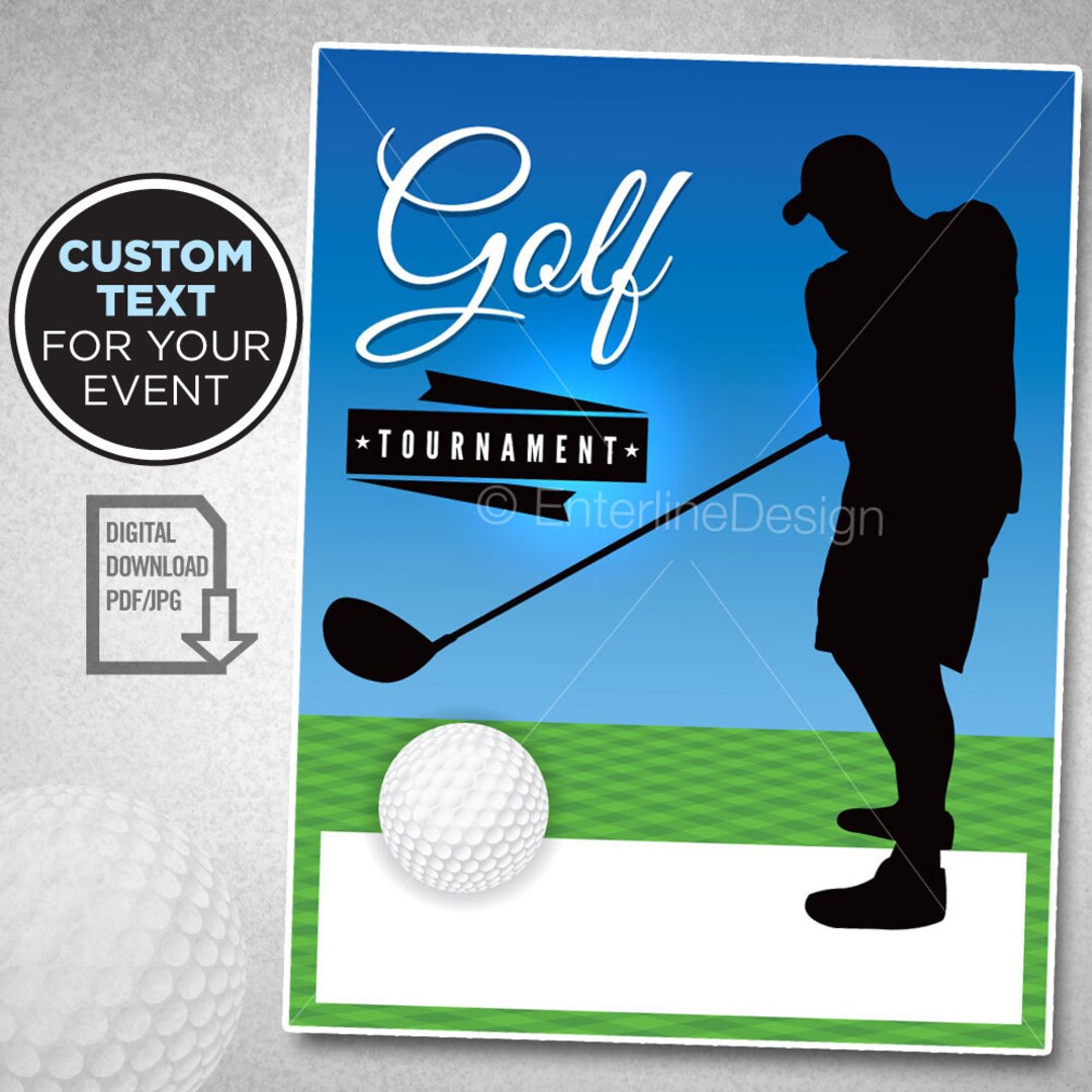 Golf Tournament Flyer Poster Invitation Custom Digital Download - Etsy