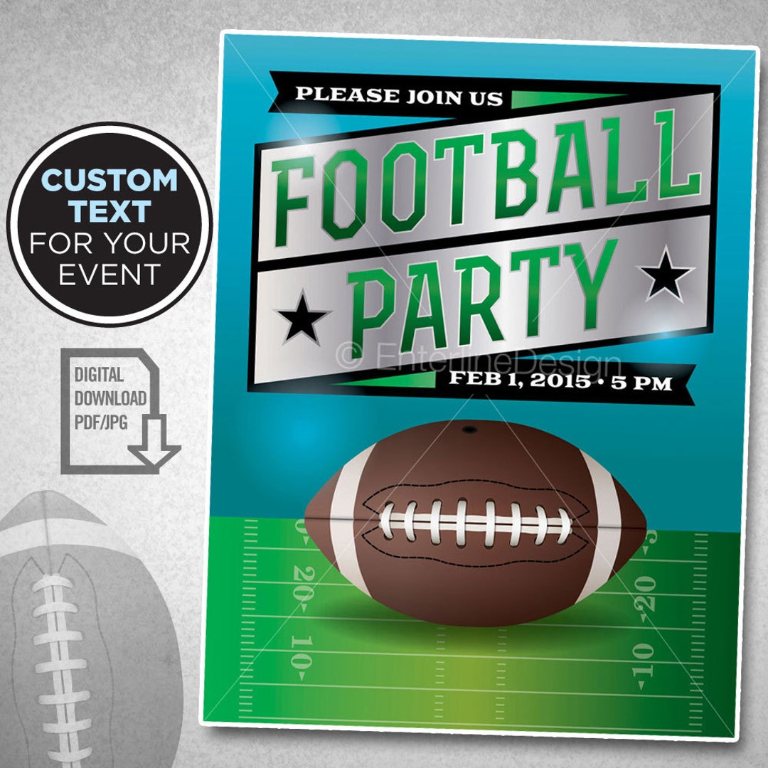 Super Bowl Party - Football Theme - Football Birthday Invitation ...