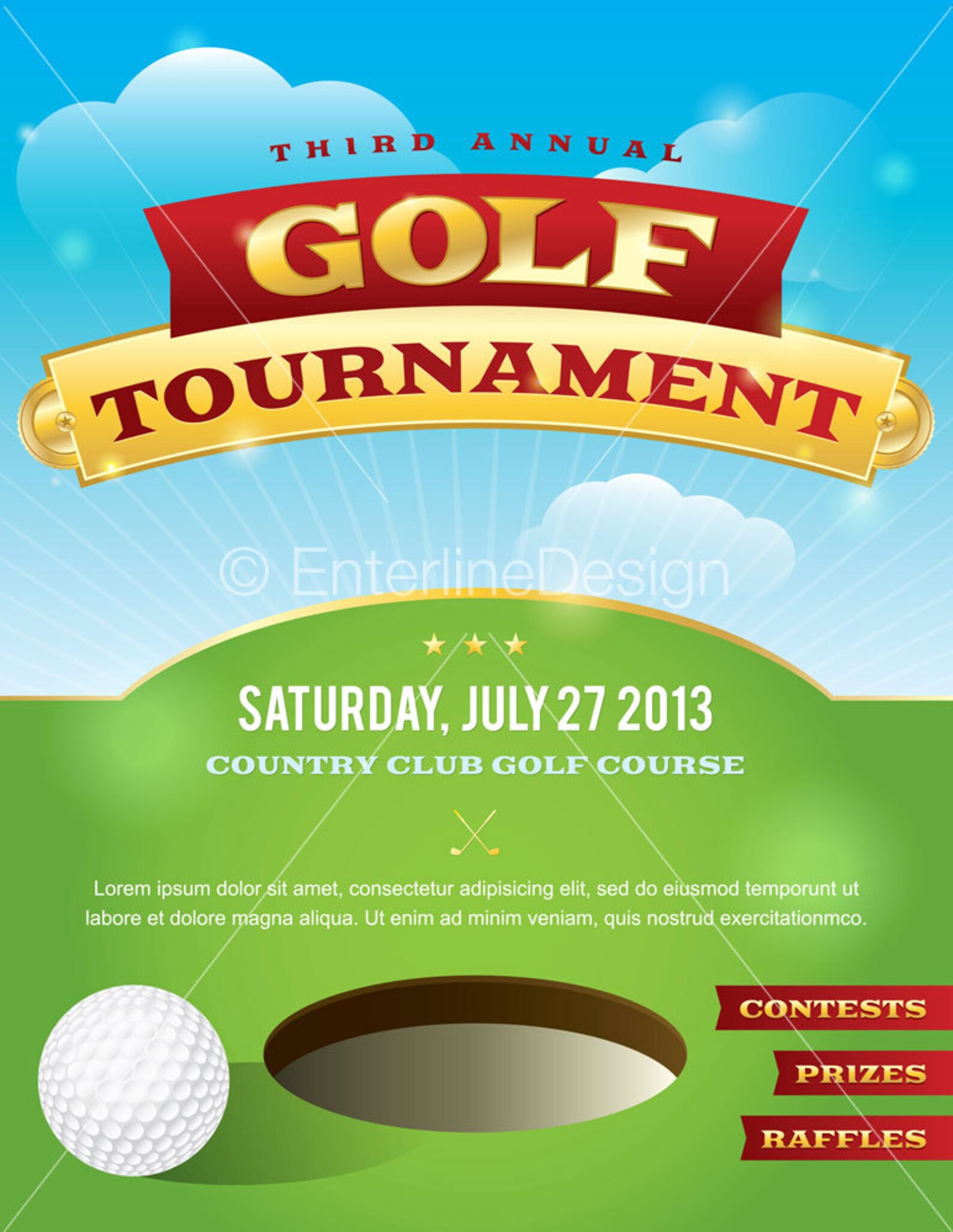 Golf Tournament Flyer Poster Invitation Custom Digital | Etsy