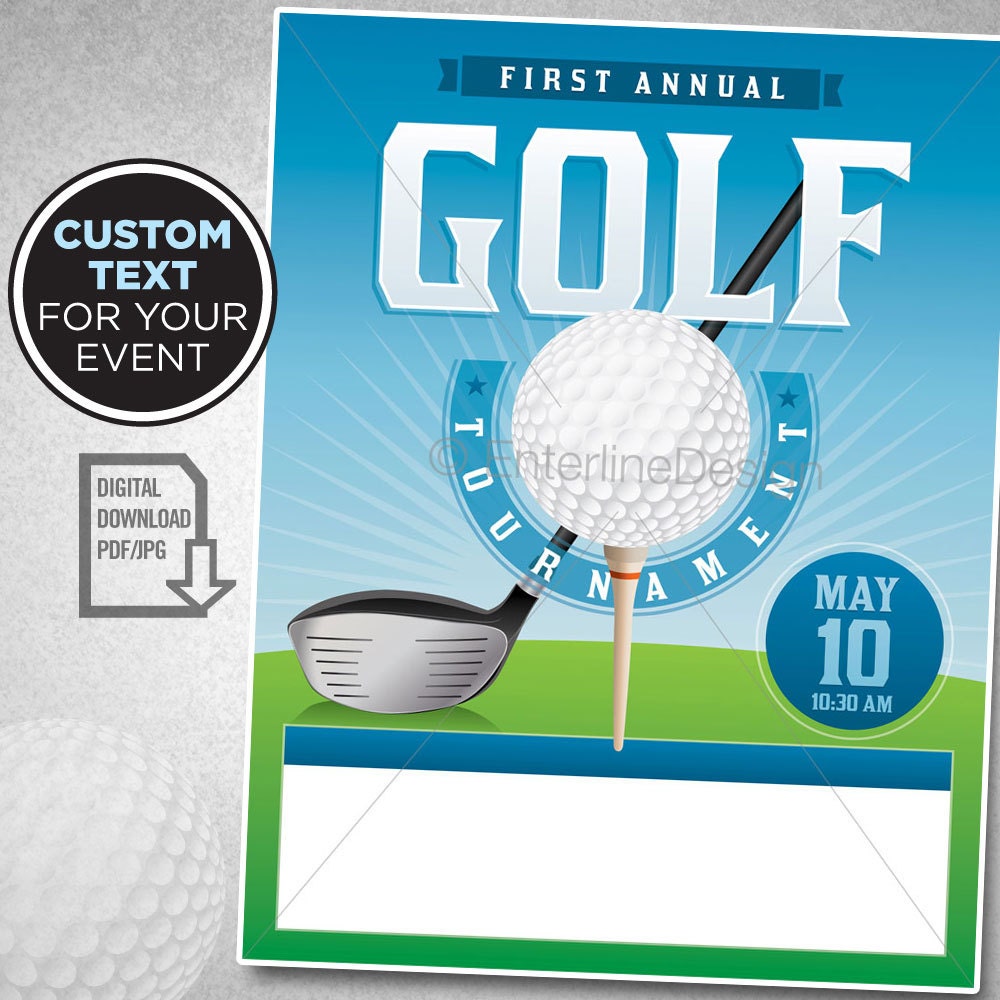 Golf Tournament Flyer Poster Invitation Custom Digital Download - Etsy