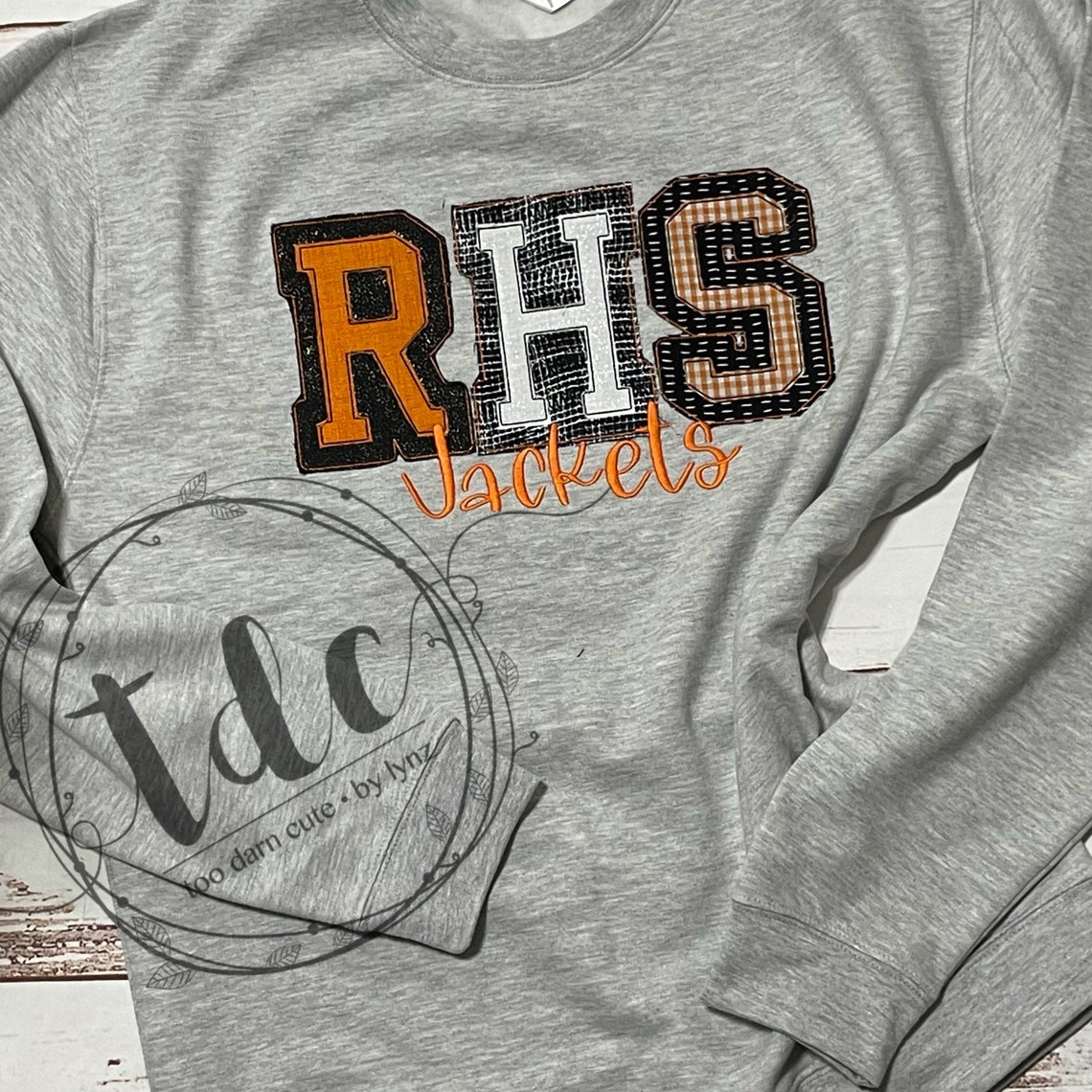 Custom Applique Team School Spirit With Raggy Double Fabric - Etsy