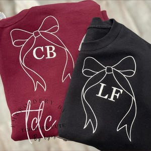 Silhouette Embroidery Bow Personalized Monogram Initials, Machine ...