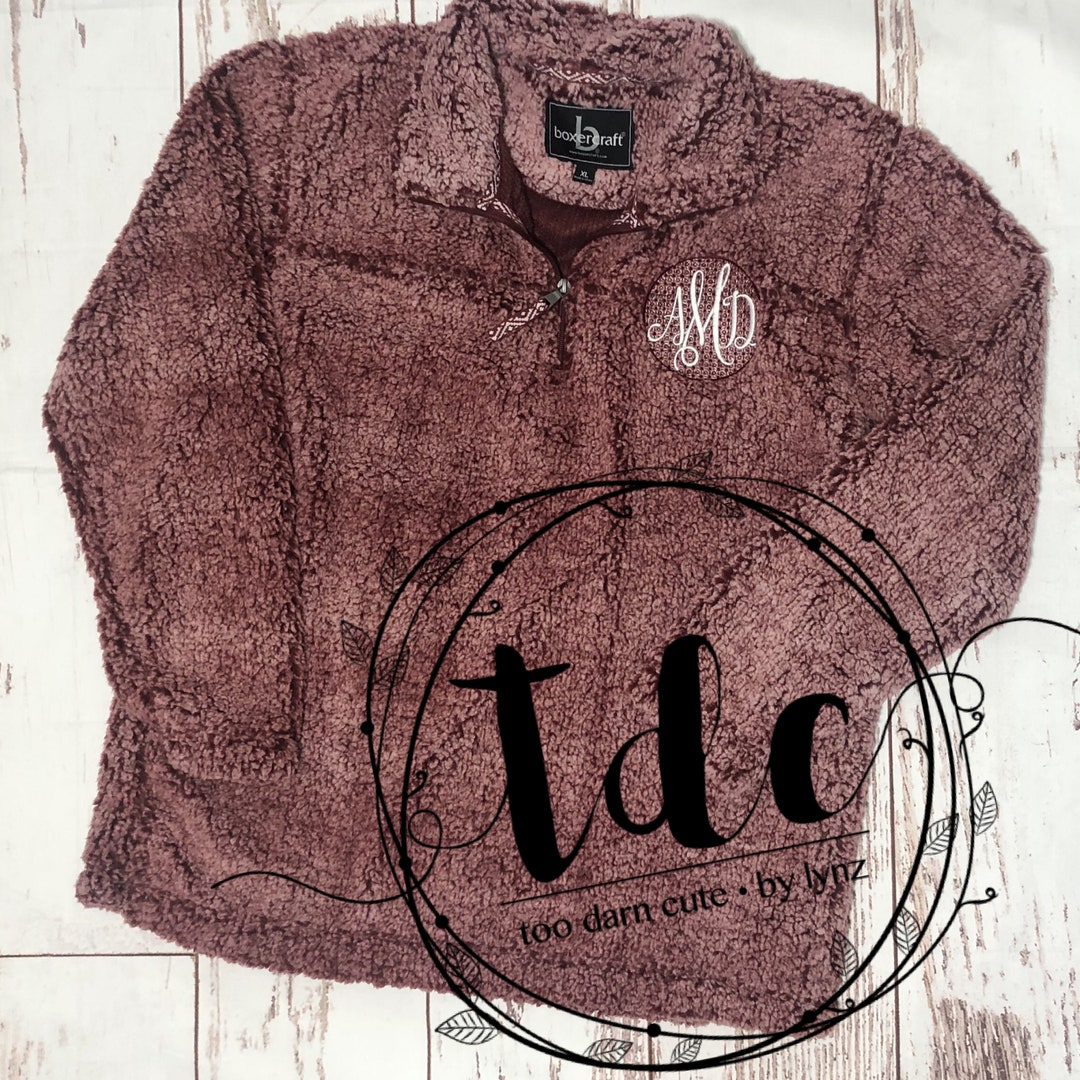 Sherpa Pullover Monogram, Sherpa Quarter Zip, Monogram Sherpa - Etsy
