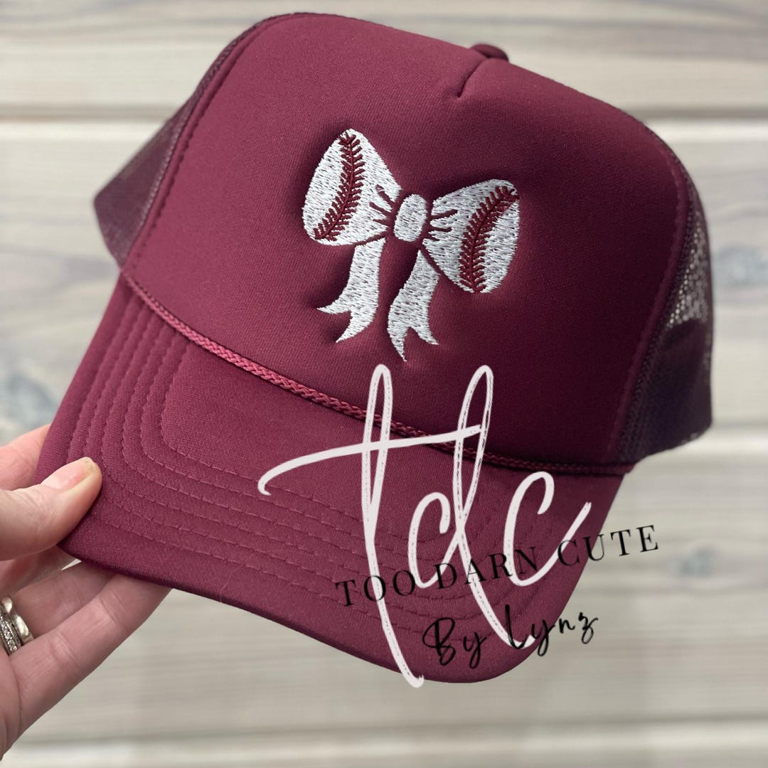 Baseball Bow, Game Day, Tailgate, Foam Trucker Hat Cap, Machine ...