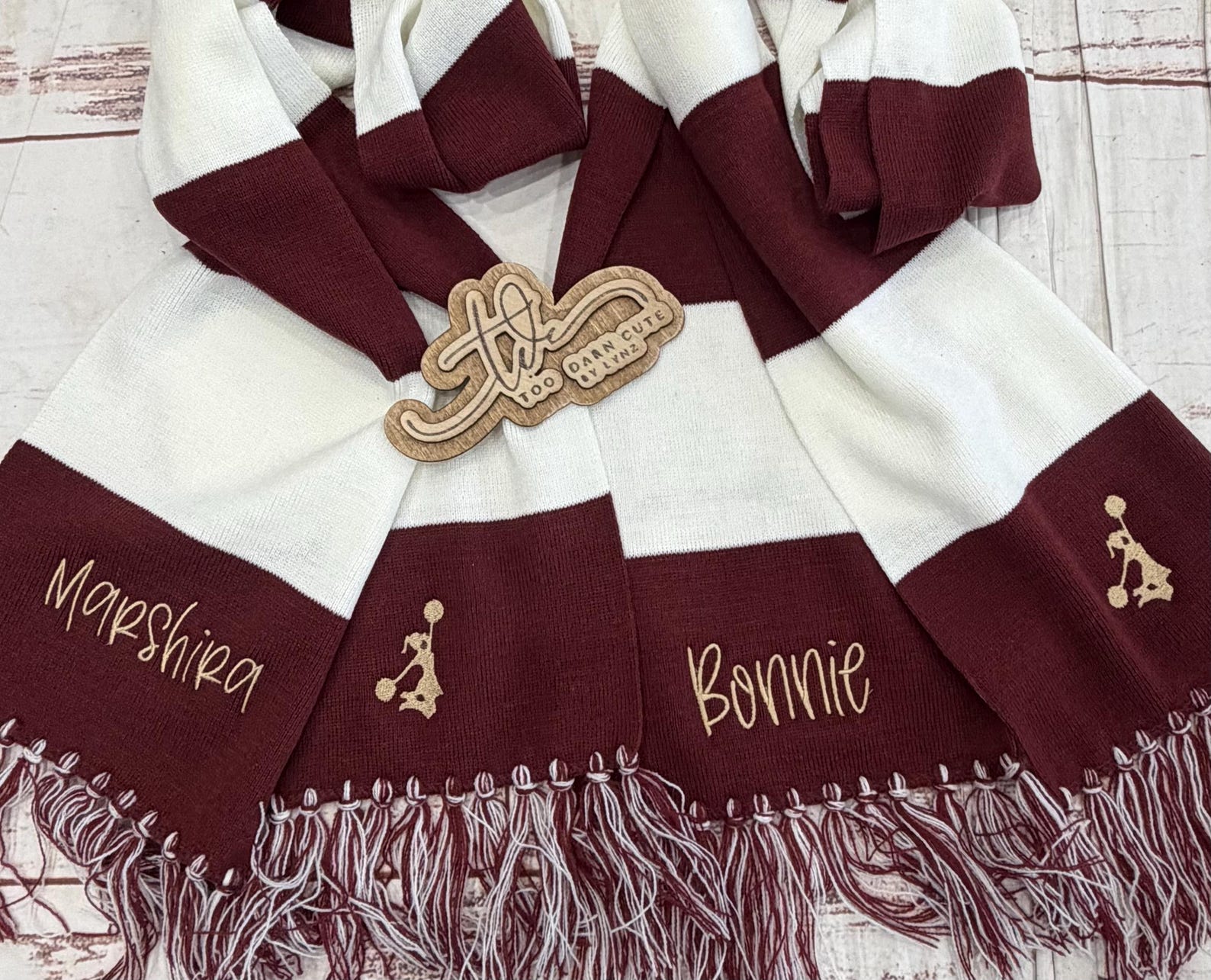 Personalized School Spirit Scarf With Fringe, Machine Embroidery, Team ...