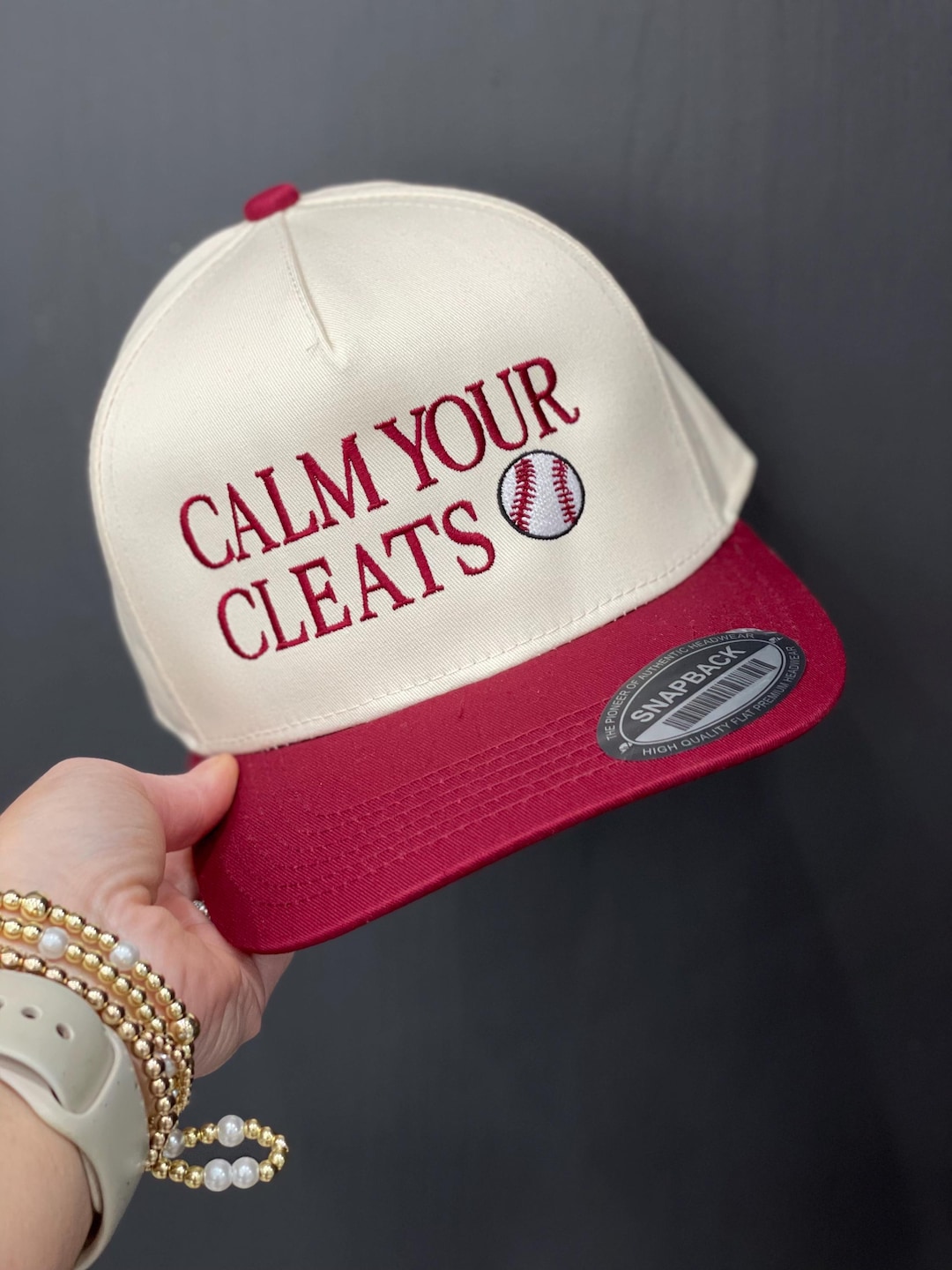 Calm Your Cleats Foam Trucker Hat, Machine Embroidery, Baseball Soccer ...