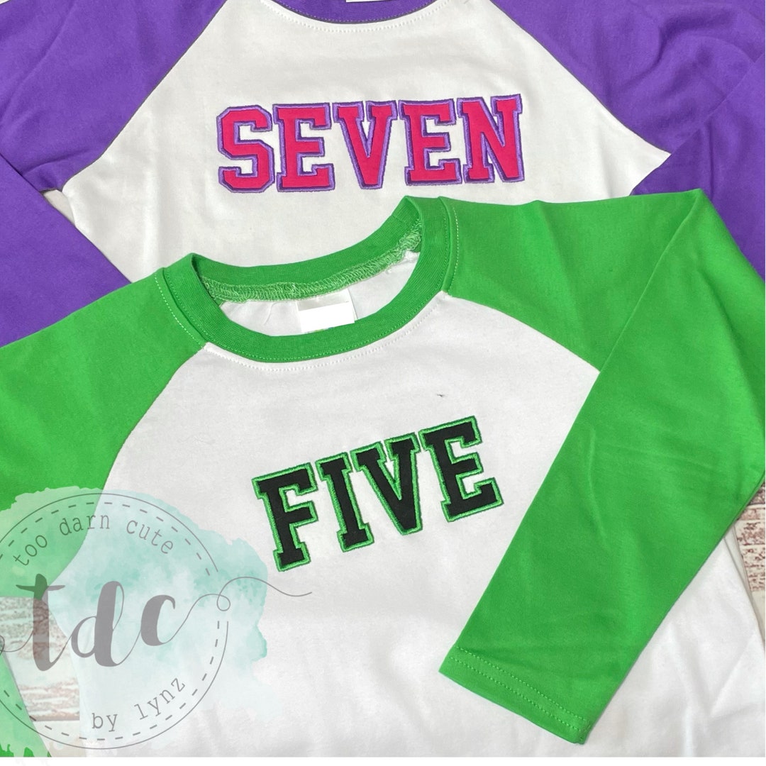 Appliqué Number Raglan Shirt - Etsy
