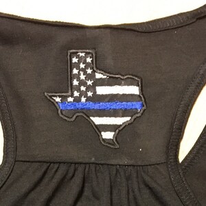 Back the Blue Applique Texas With Blue Line Flowy Racerback Tank - Etsy