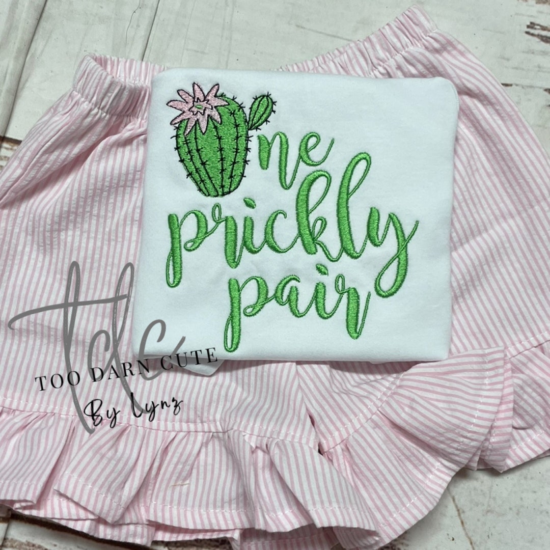 One Prickly Pair, Girl Option, Twins Birthday Razor Back Tank, 1tank 1 ...