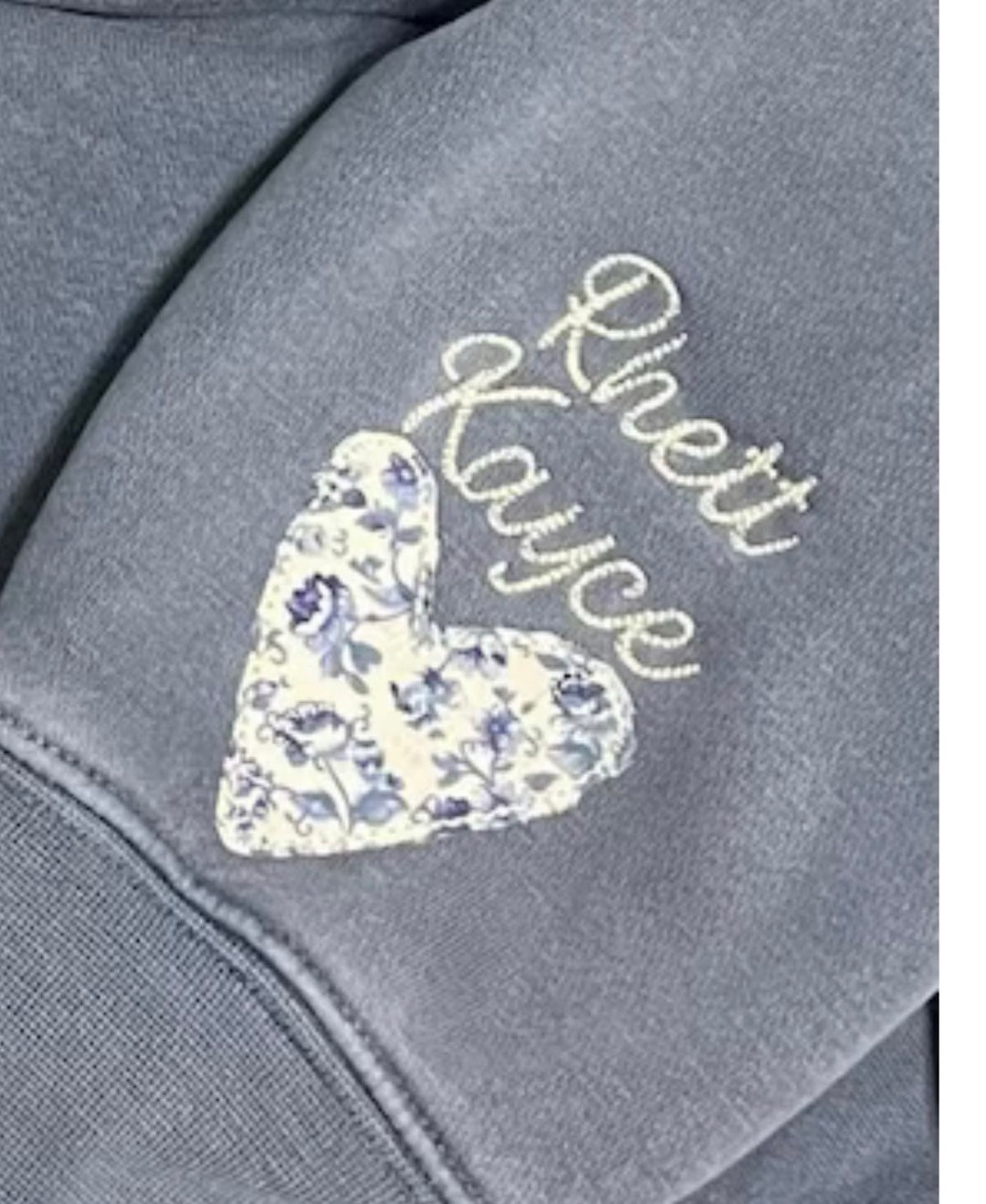 Applique Heart and Names on Sleeve - Etsy