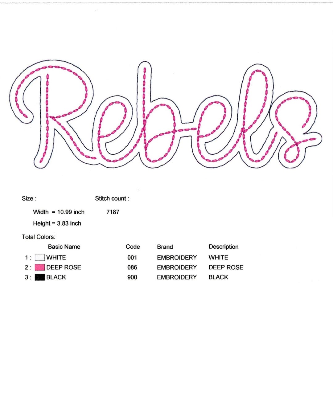 Custom Felt Applique Mascot Word Embroidery Design, 2 Sizes, PES, DST, Rebels - Etsy