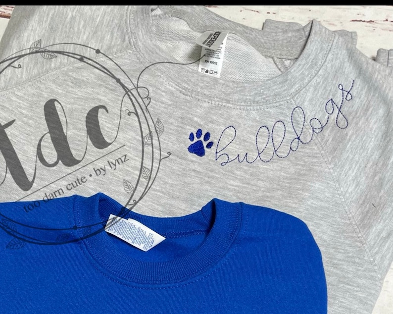 Custom Embroidery Name Team Word Collar Crewneck Light - Etsy