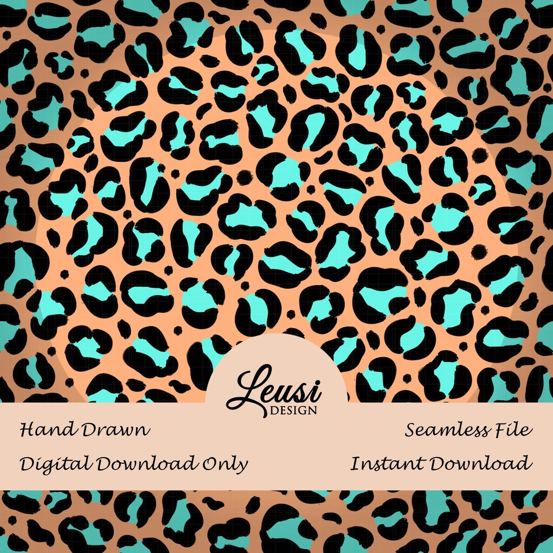Leopard Cheetah Print Seamless Pattern Digital PNG Surface Design in ...
