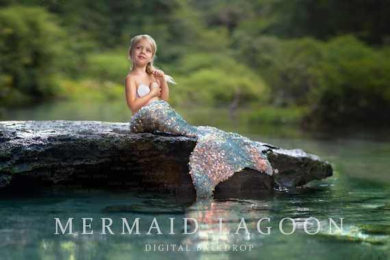 Mermaid Lagoon Digital Backdrop - Etsy Israel