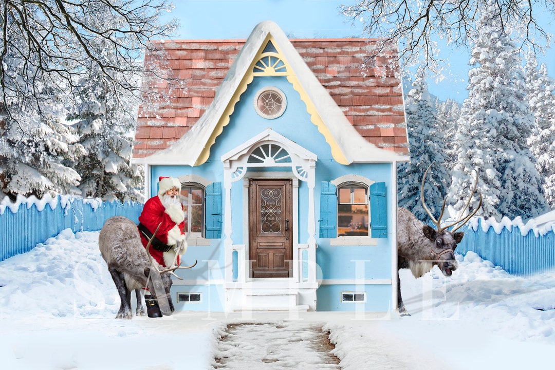 Santa Hide and Seek Digital Backdrop - Etsy