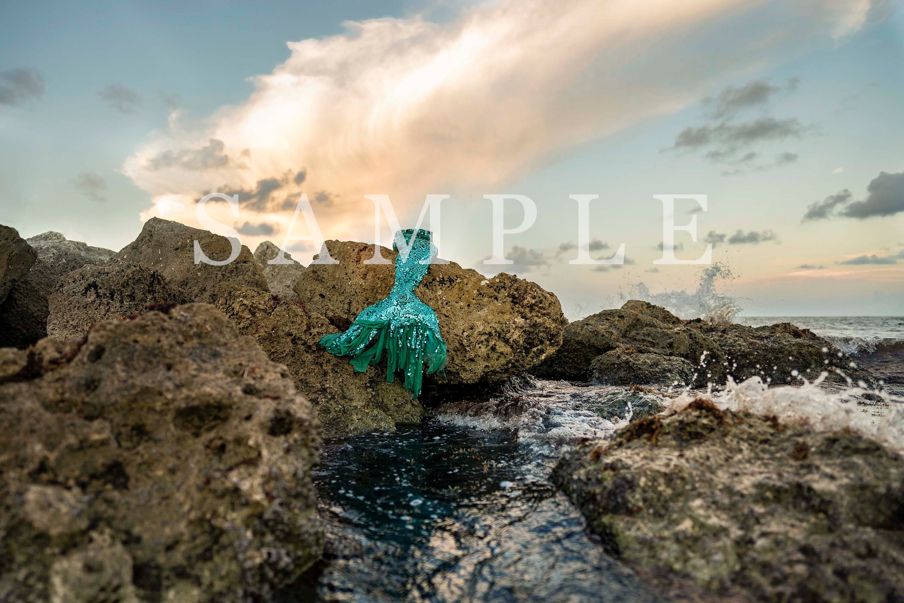 Mermaid Digital Backdrop - Etsy