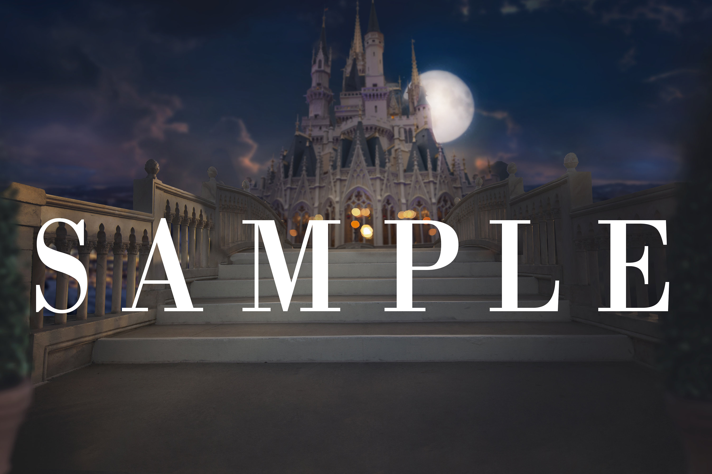 Midnight at the Castle Digital Backdrop - Etsy