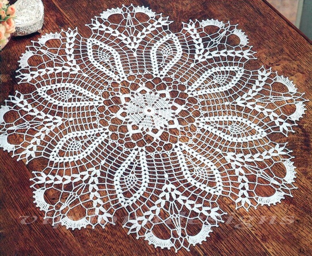 HANDMADE Lace Crochet Colored DOILY #12 - Round Doily Table Center ...