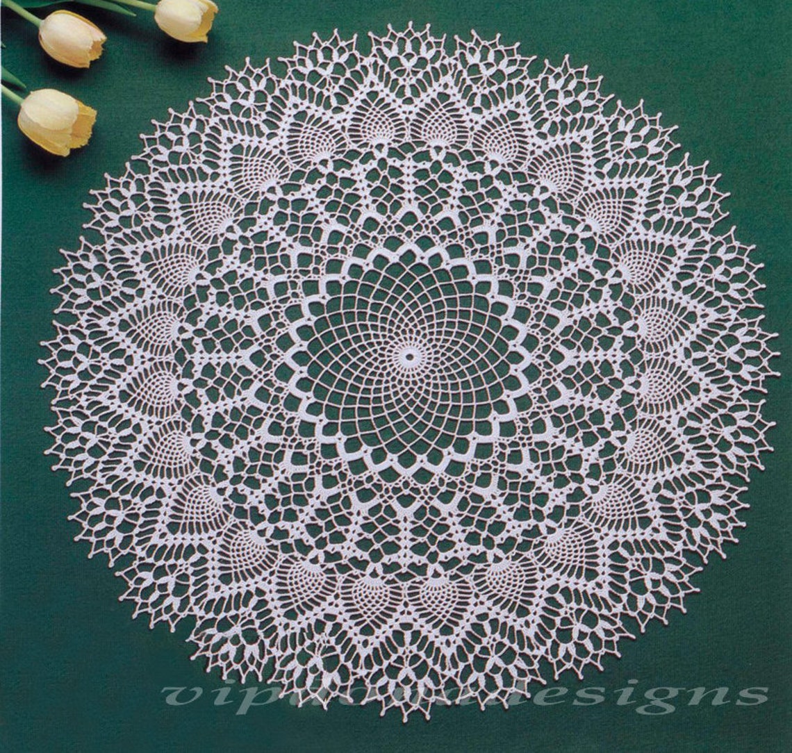 Lace Crochet Doily Pattern #29 - Round Doily Table Center - Home Decor ...