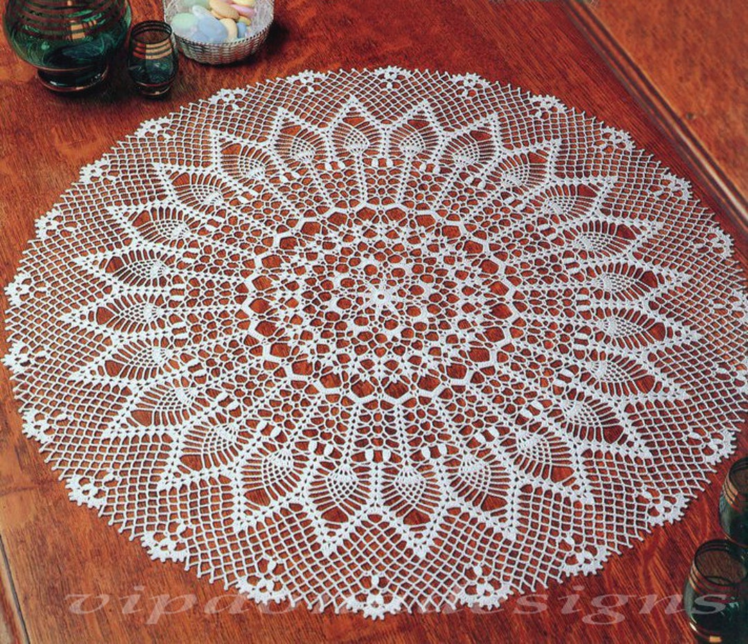 Lace Crochet Doily Pattern #40 - Round Doily Table Center - Home Decor ...