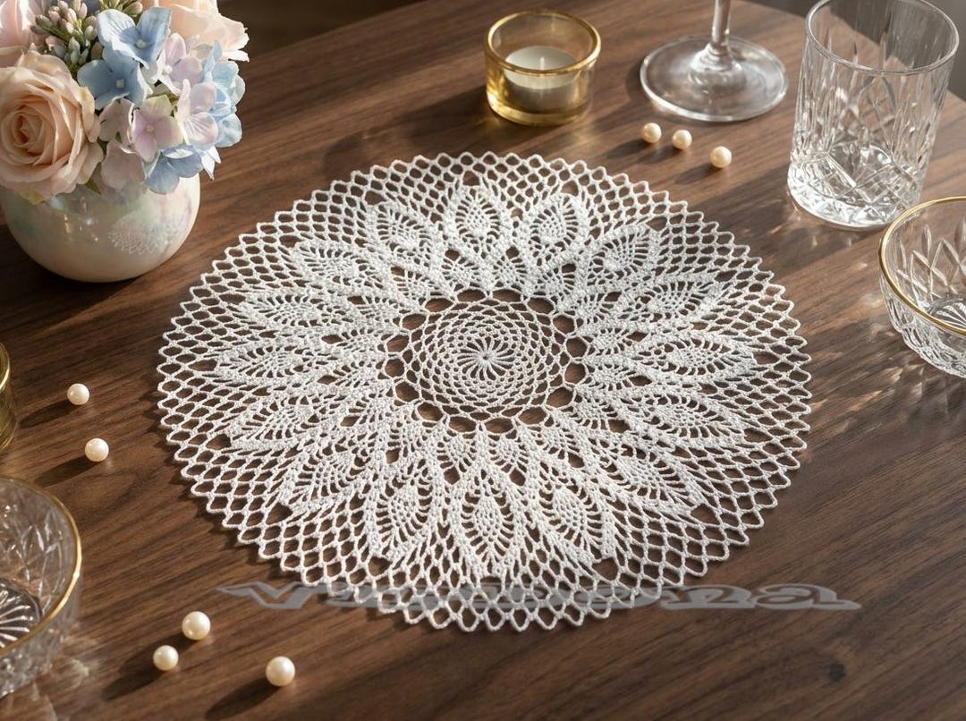 HANDMADE Lace Crochet Colored DOILY #221 - Round Doily Table Center ...