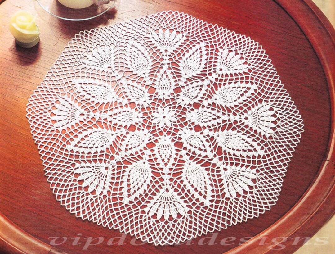 HANDMADE Lace Crochet Colored DOILY #116 - Round Doily Table Center ...