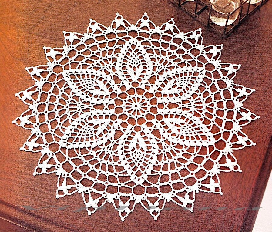 HANDMADE Lace Crochet Colored DOILY #091 - Round Doily Table Center ...