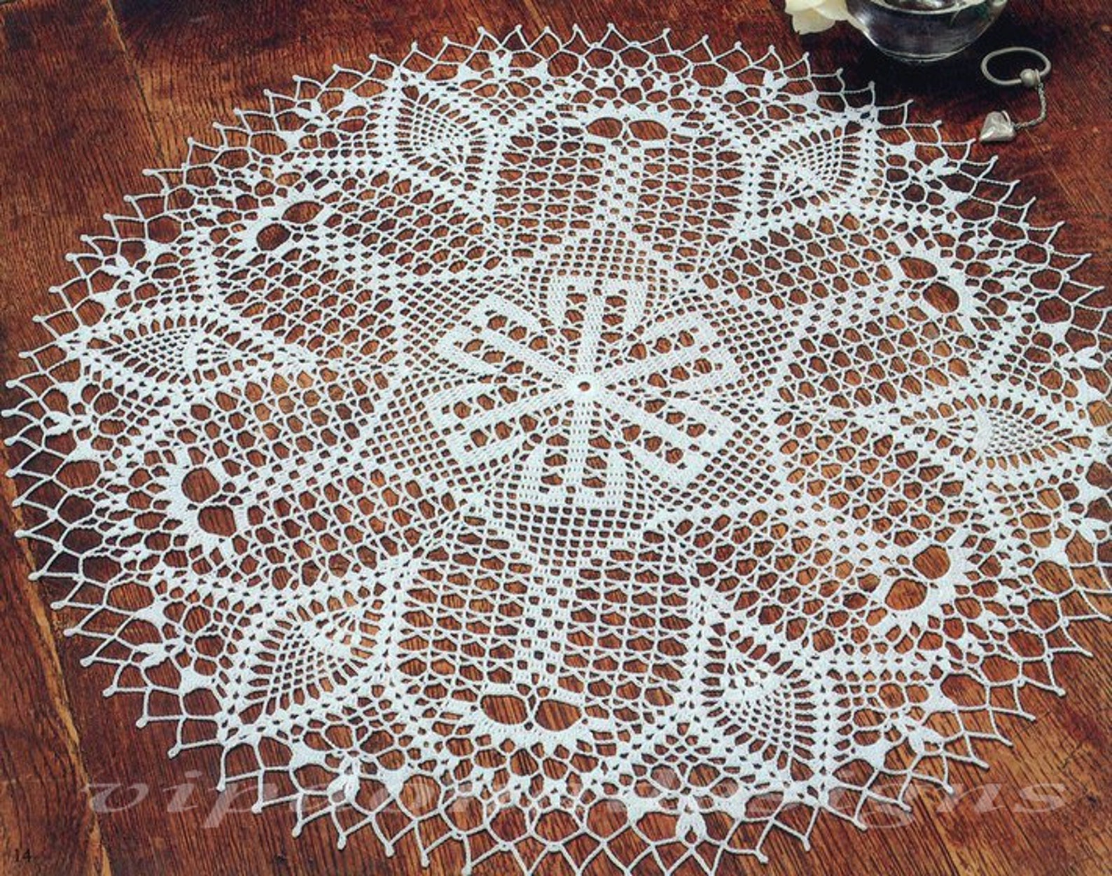 Lace Crochet Doily Pattern 16 Round Doily Table Center - Etsy