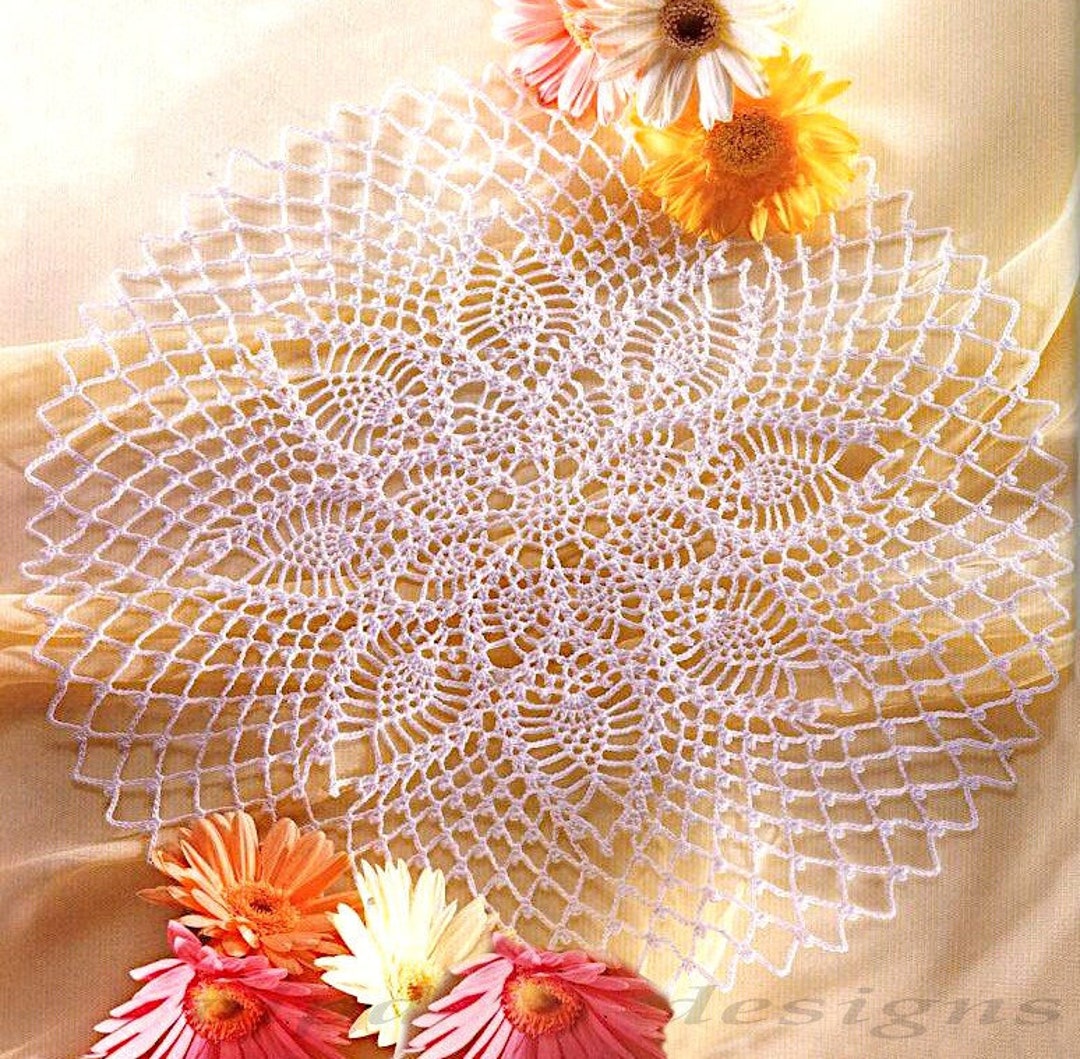 HANDMADE Lace Crochet Colored DOILY #34 - Round Doily Table Center ...