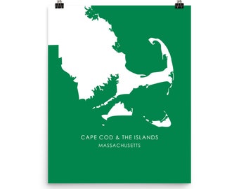 Cape Cod Map Print, Cape Cod Poster Poster, Nantucket Map, Martha's ...
