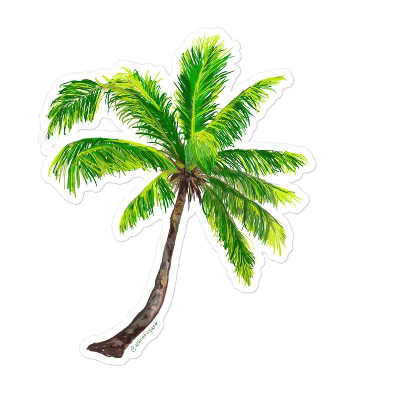 Palm Tree Sticker/palm Tree Art Sticker/bubble-free Stickers - Etsy