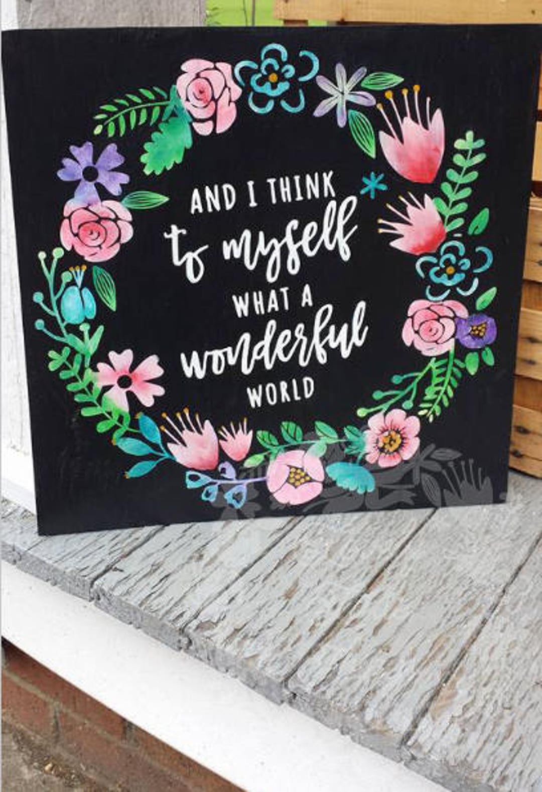 Wonderful World Sign - Etsy