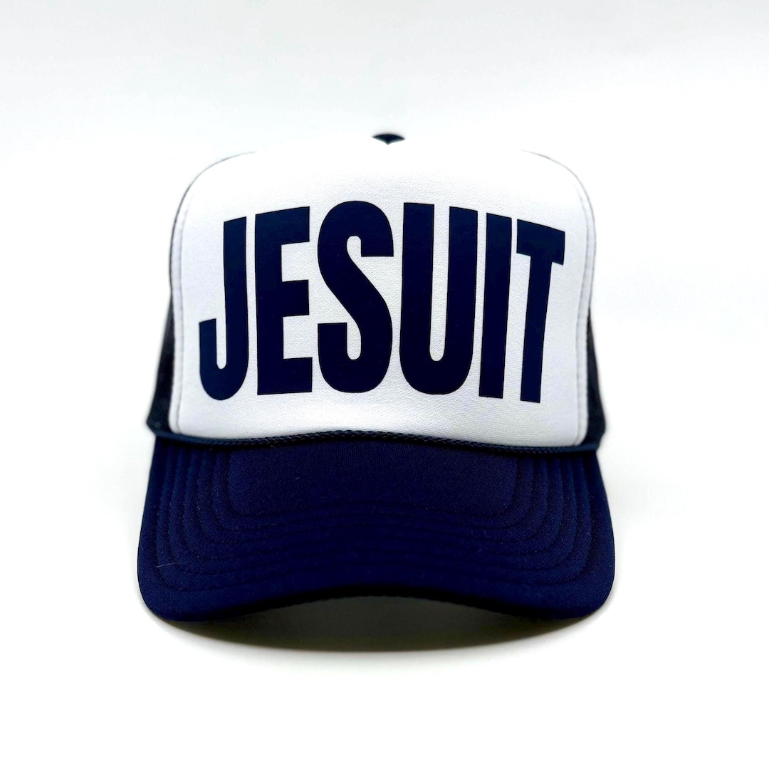 Jesuit Trucker Hat | Custom Prep School Baseball Cap | Navy and Gold ...