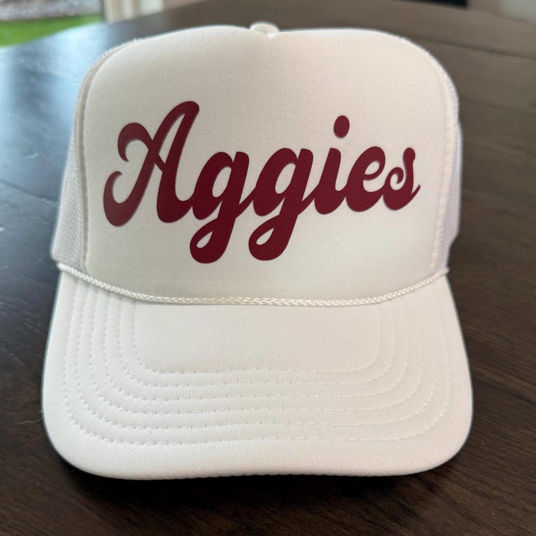 Stylish Aggies Trucker Hat in 3 Custom Fonts Show Your Aggie Pride - Etsy