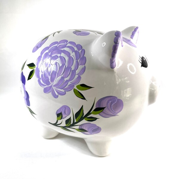 Purple Piggy Bank - Etsy