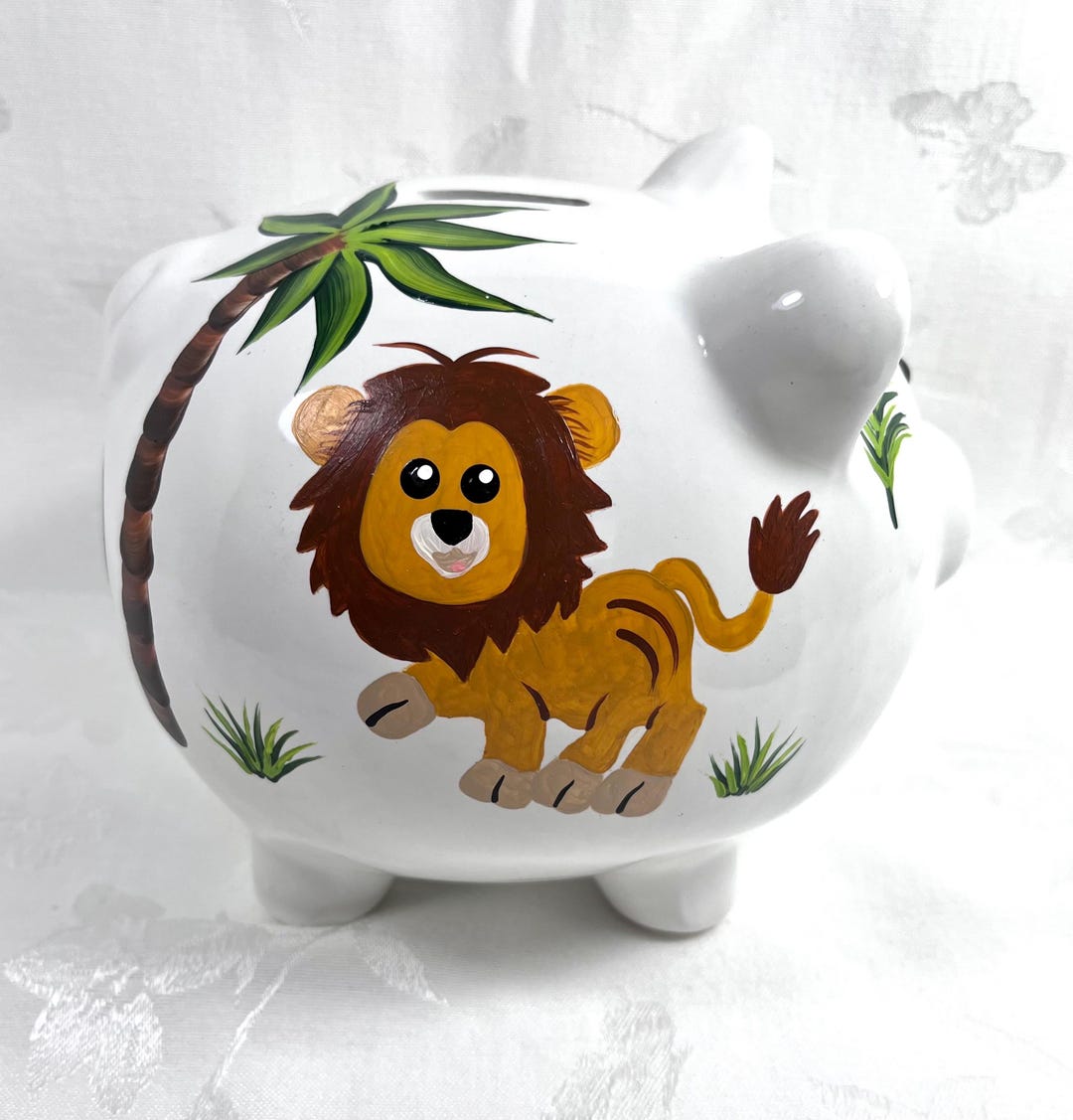 Safari Piggy Bank,jungle Animals,hand Painted,nursery Decor - Etsy