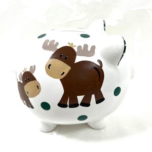 Piggy Bank,moose & Deer,hand Painted,personalized, Gift Idea - Etsy