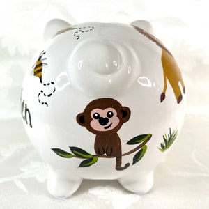 Piggy Bank, Jungle Animals,ceramic Piggy Bank, Personalized Gift, Hand ...