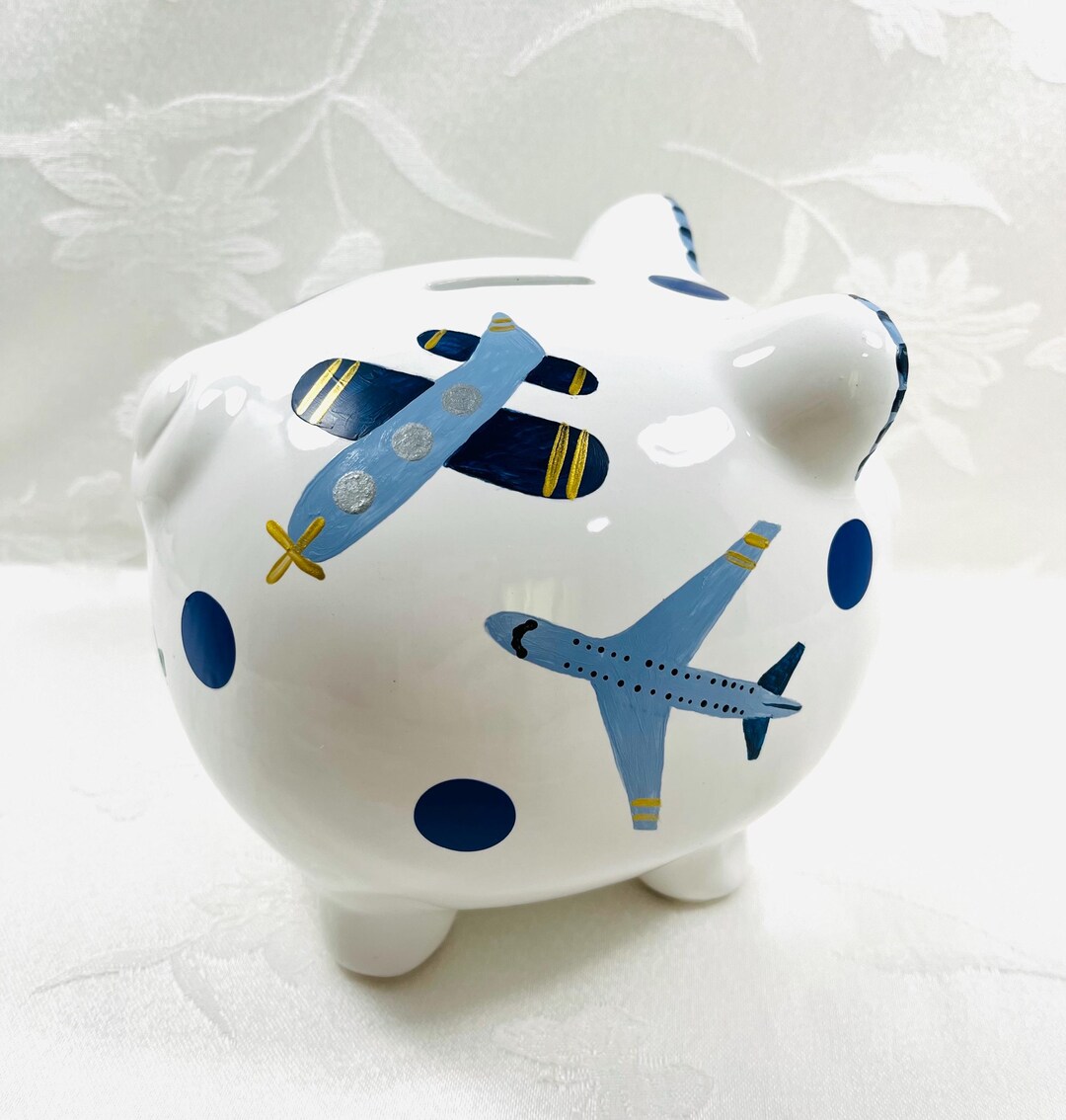 Piggy Bank, Airplanes, Ceramic Piggy Bank, Personalized Gift, Hand ...