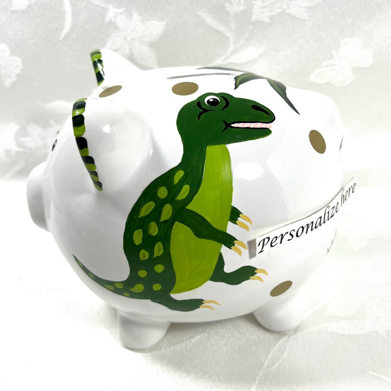Dinosaur Piggy Bank - Etsy