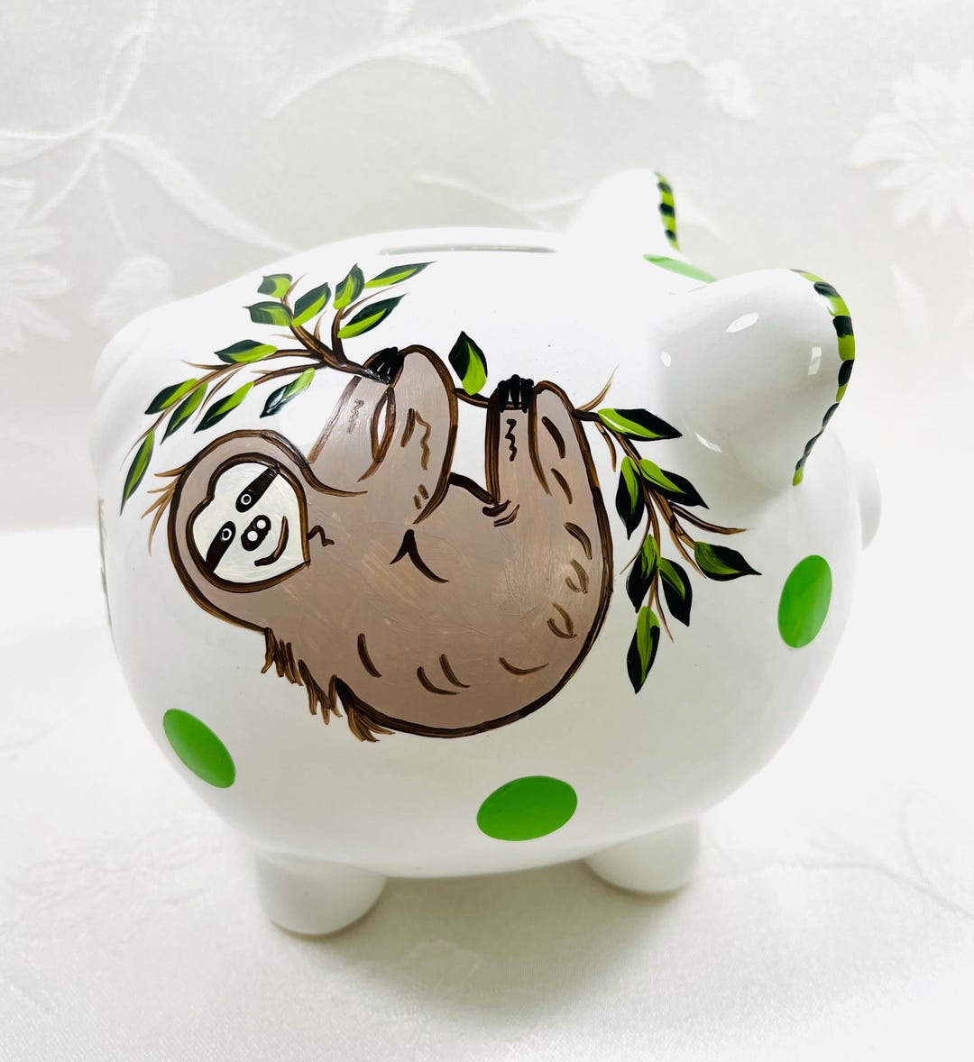 Piggy Bank,sloths,hand Painted,ceramic Piggy Bank,personalized, Gift - Etsy