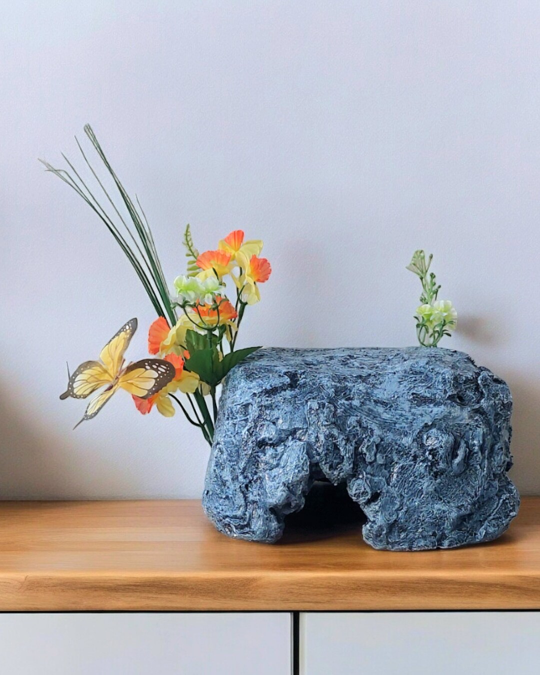 Reptile Habitat Decor, Large Faux Stone Snake Hide, Butterfly ...