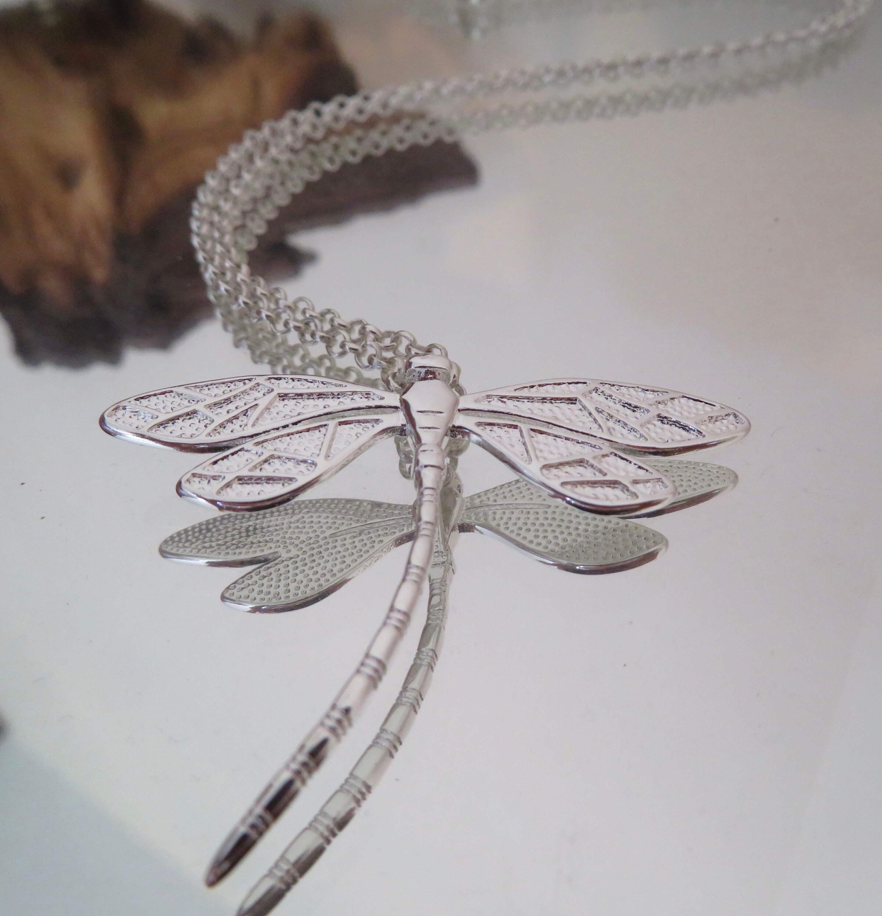 Dragon fly necklace insect necklace dragon fly jewellery | Etsy